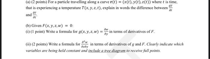 Solved (a) (2 points) For a particle travelling along a | Chegg.com