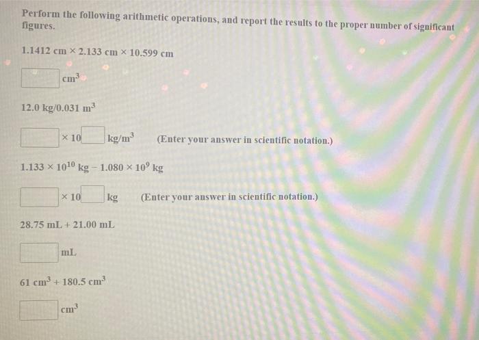 Solved Perform the following arithmetic operations, and | Chegg.com