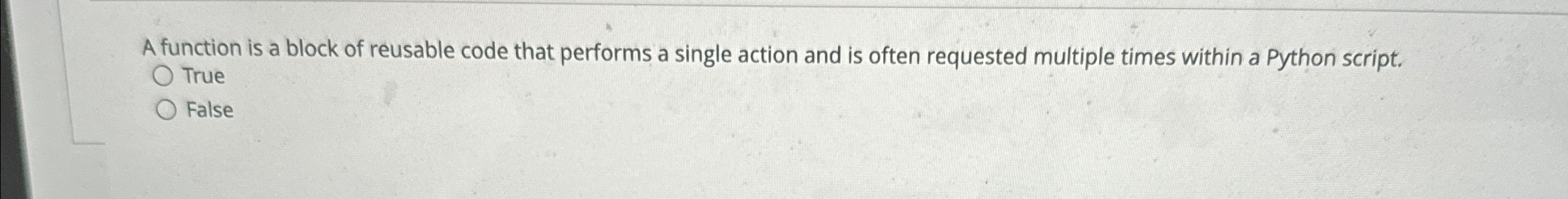 Solved A function is a block of reusable code that performs | Chegg.com