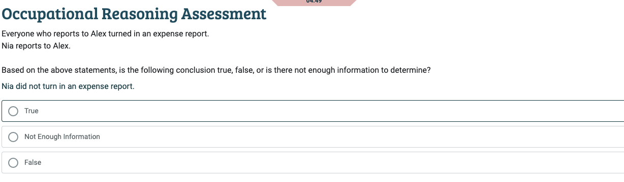 Solved Occupational Reasoning AssessmentEveryone who reports | Chegg.com