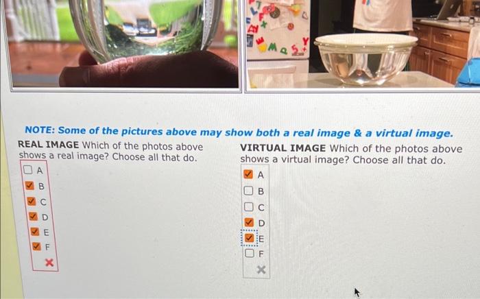 Solved I can't seem to grasp the Real image Vs. Virtual | Chegg.com