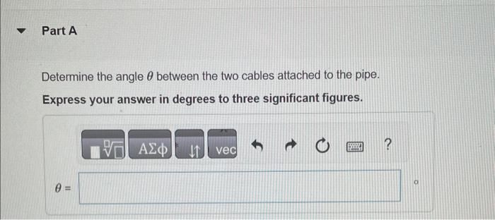 Solved Determine the angle θ between the two cables attached | Chegg.com