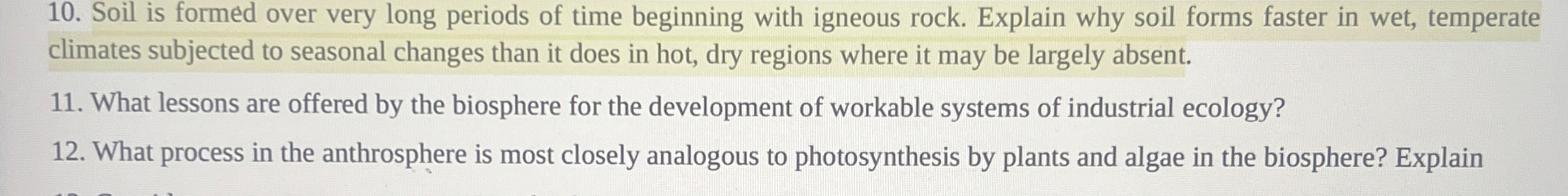 Solved What process in the anthrosphere is most closely | Chegg.com