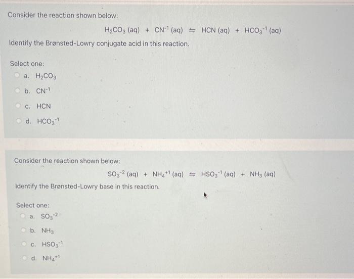 Solved Consider The Reaction Shown Below