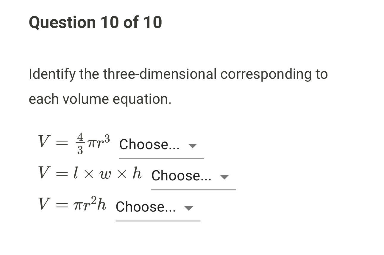 Solved Question 10 ﻿of 10Identify the three-dimensional | Chegg.com