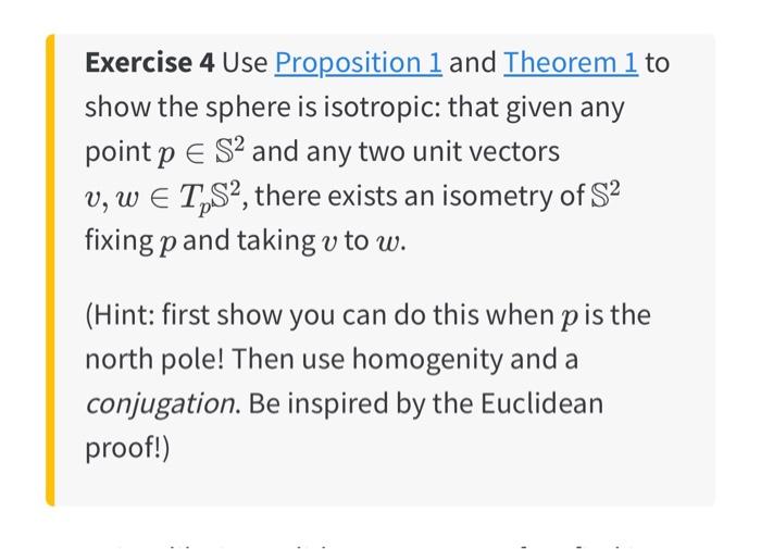Solved Theorem 1 (The Sphere is Homogeneous) Given any two | Chegg.com