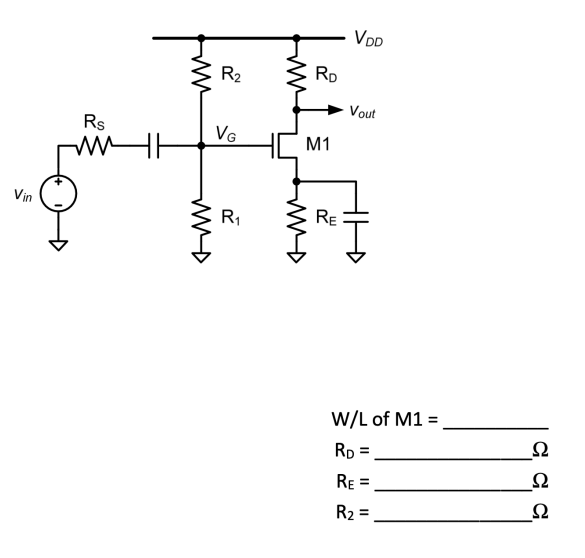 Solved Design the common-source (CS) ﻿amplifier below given | Chegg.com