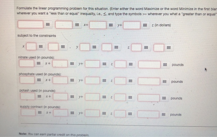 Solved Formulate the linear programming problem for this | Chegg.com