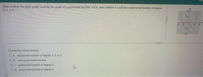 Solved State whether the given graph could be the graph of a | Chegg.com