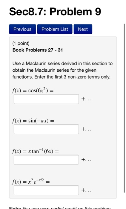 Solved Sec8.7: Problem 9 Previous Problem List Next (1 | Chegg.com