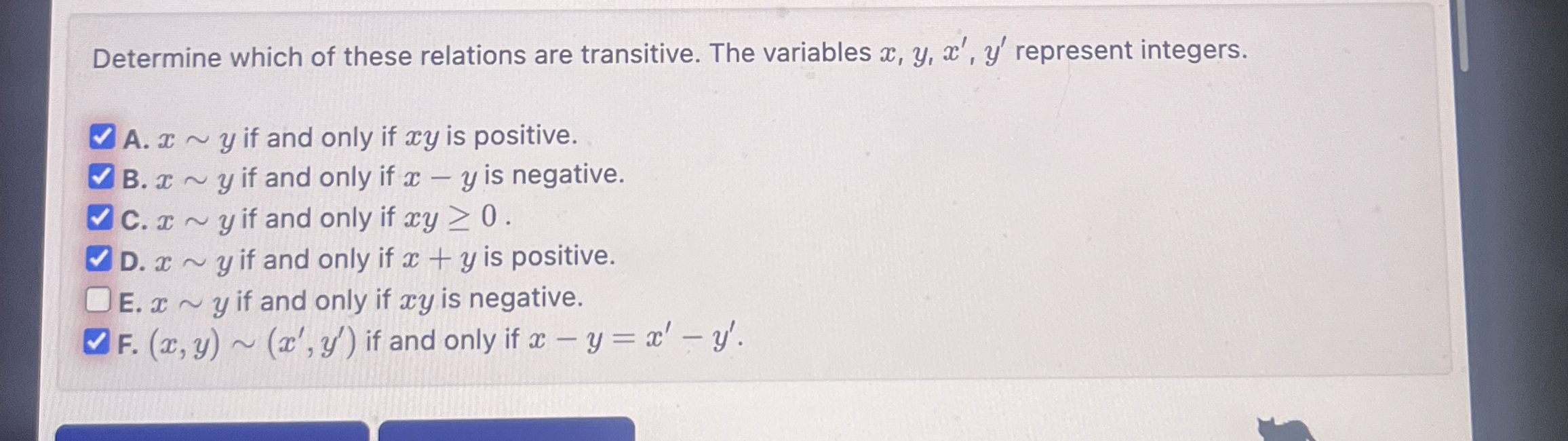 Solved Determine which of these relations are transitive. | Chegg.com