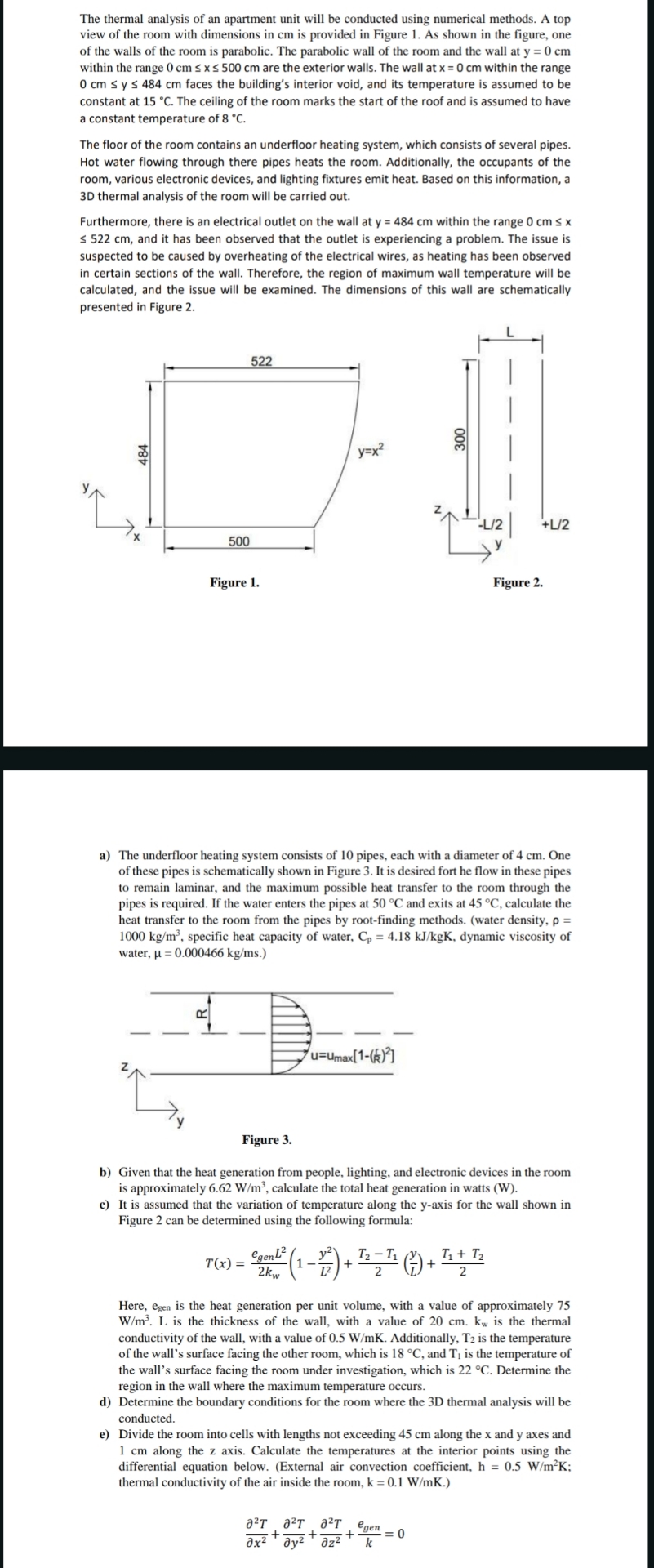Solved The thermal analysis of an apartment unit will be | Chegg.com