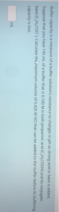 Solved Buffer capacity is a measure of a buffer solution's | Chegg.com