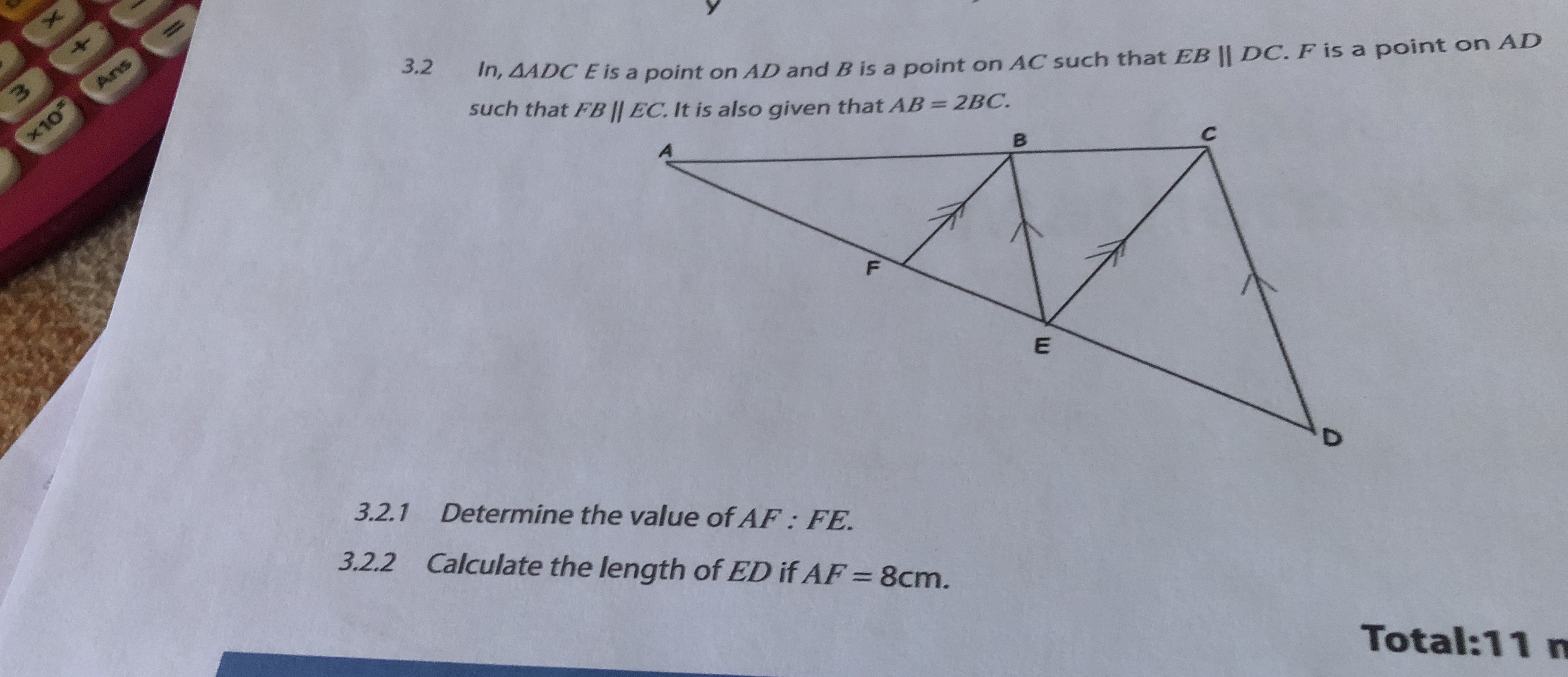 Solved 3.2 ﻿In, ????ADCE ﻿is a point on AD ﻿and B ﻿is a | Chegg.com