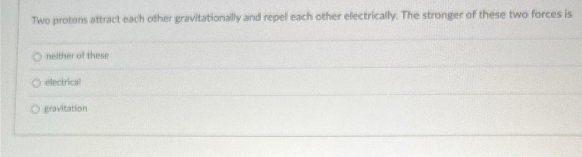 Solved Two protons attract each other gravitationally and | Chegg.com