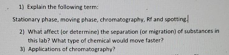 Solved This is for Ochem I lab on Candy Chromatography (uses | Chegg.com