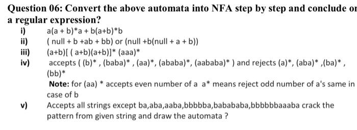 Solved Question 06: Convert the above automata into NFA step | Chegg.com