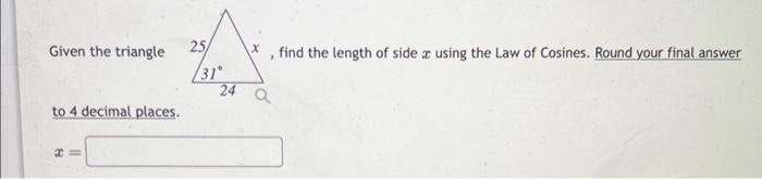 Solved Find c if a=2.96mi,b=3.52mi and ∠C=40.7 degrees. | Chegg.com