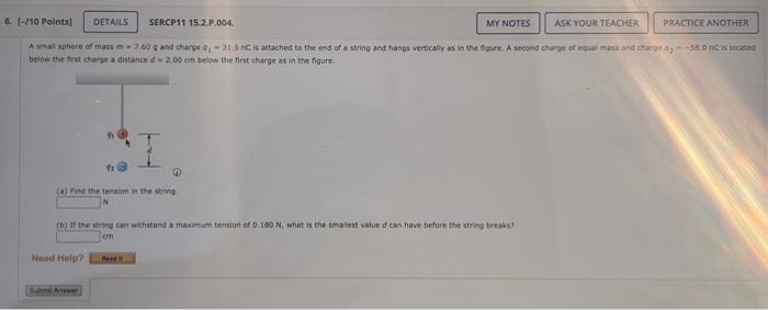 Solved 6 [−110 Points ] Details Sercp11 15 2 P 004 Mynotes