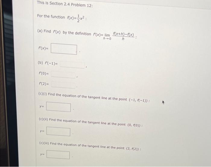 Solved For the function f(x)=21x2 : (a) Find f(x) by the | Chegg.com