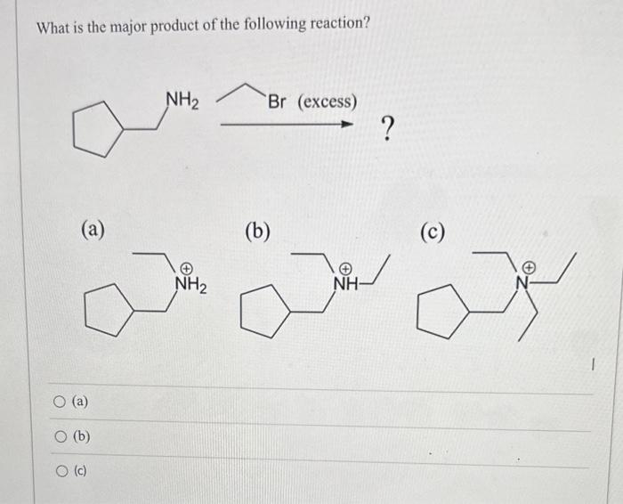 Solved What Is The Product Of The Following Reaction B