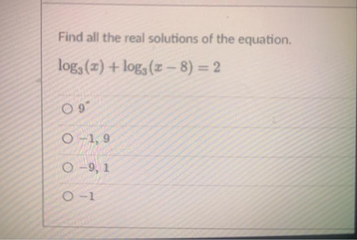 Solved Find all the real solutions of the equation. log, (x) | Chegg.com