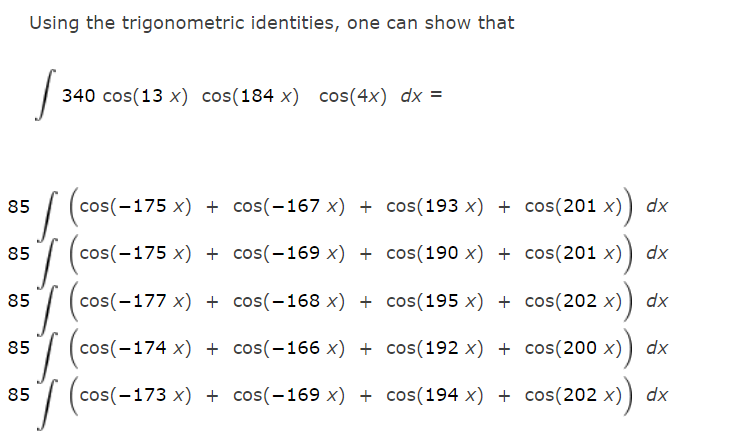 Solved Using the trigonometric identities, one can show | Chegg.com