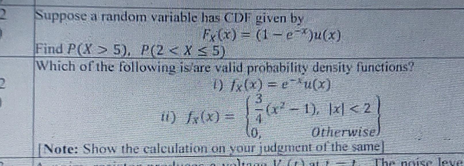 Solved Suppose a random variable has CDI given by | Chegg.com