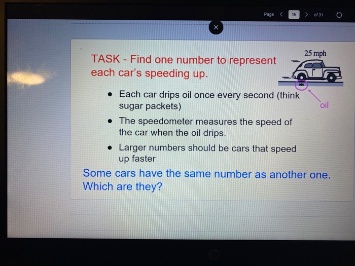 Solved TASK - Find one number to represent each car's | Chegg.com