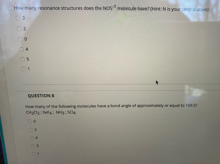 Solved How many resonance structures does the NOS molecule | Chegg.com