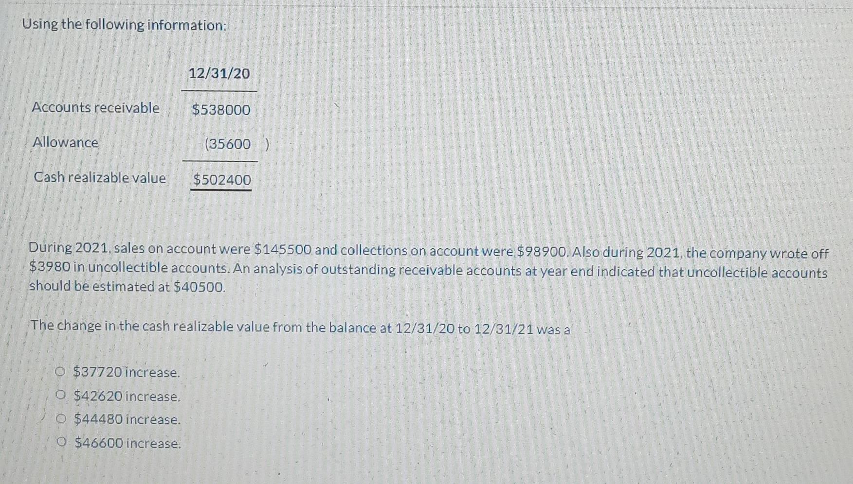 Solved Using the following information: During 2021, sales | Chegg.com