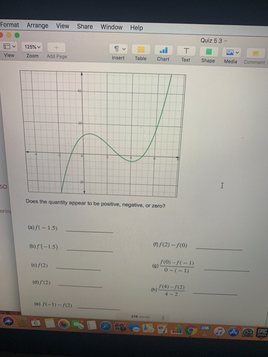 Solved ormat Arrange View Share Window Help Quiz 5 3 B Wiew | Chegg.com