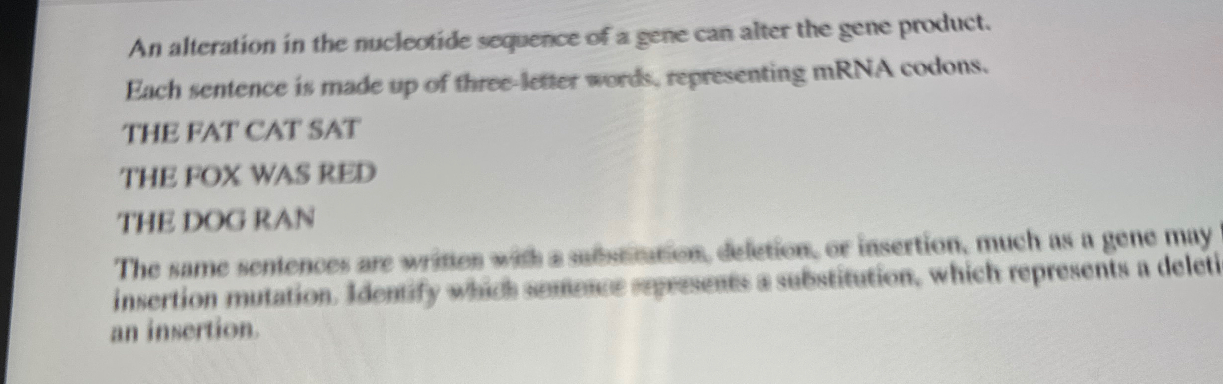 Solved An alteration in the nucleotide sequence of a gene | Chegg.com