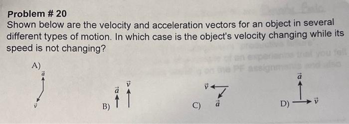 Solved Shown below are the velocity and acceleration vectors | Chegg.com