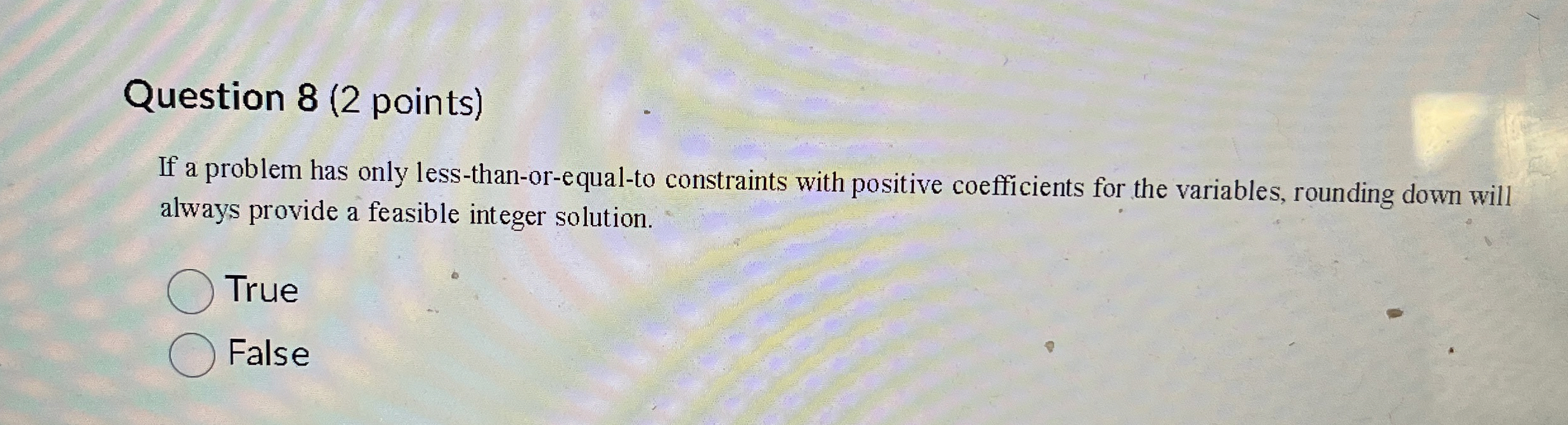 Solved Question 8 (2 ﻿points)If a problem has only | Chegg.com