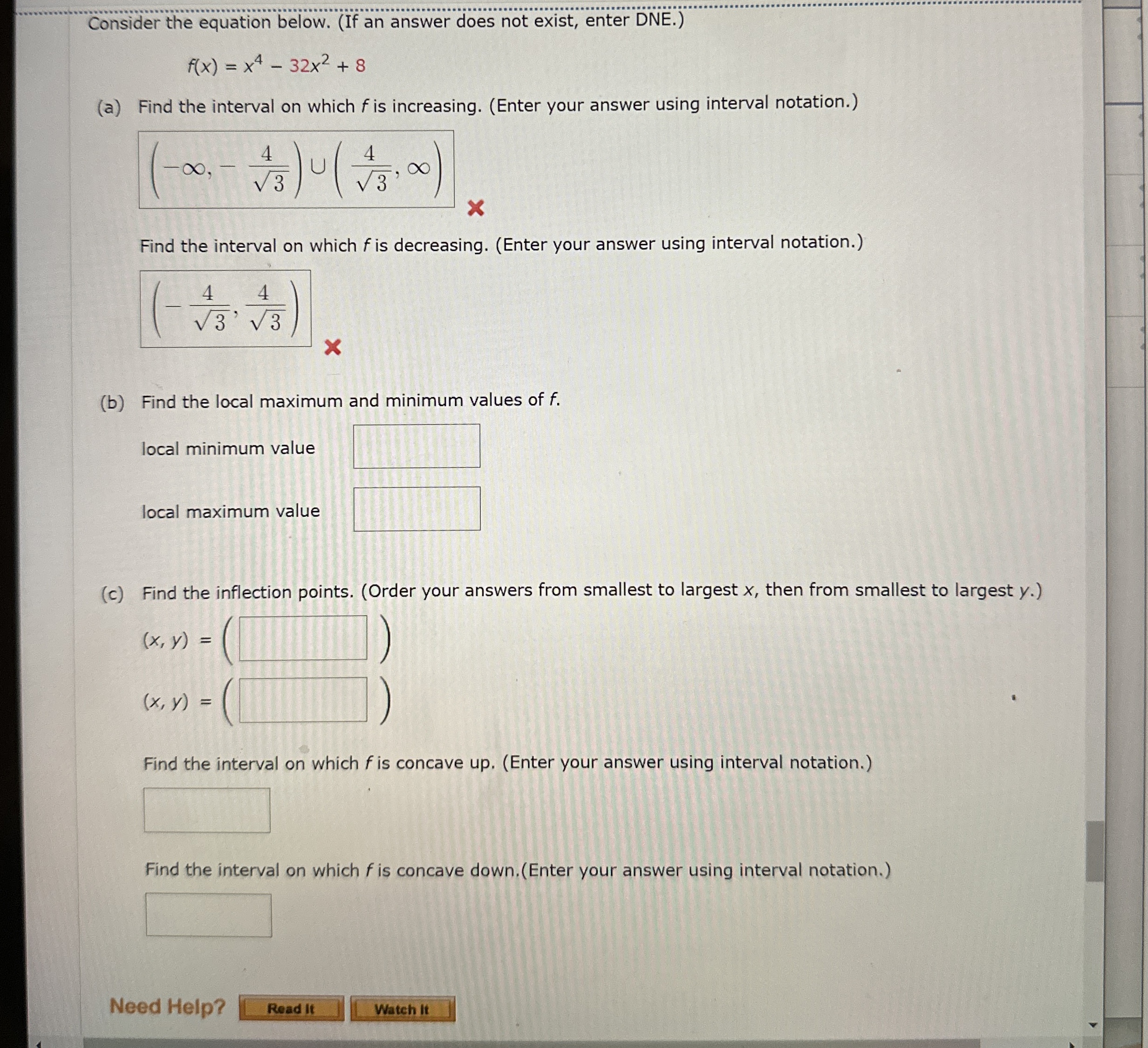 Solved Consider the equation below. (If an answer does not | Chegg.com