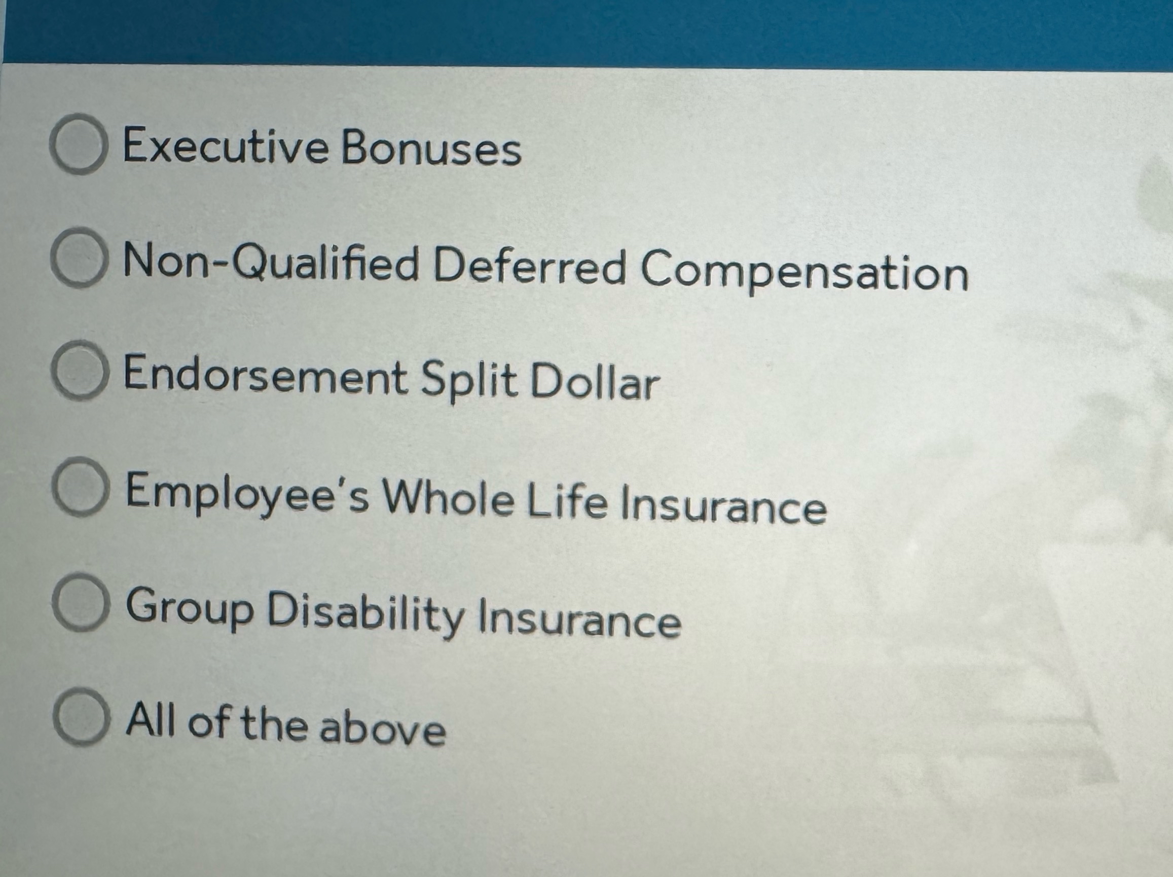 Executive BonusesNon-Qualified Deferred | Chegg.com