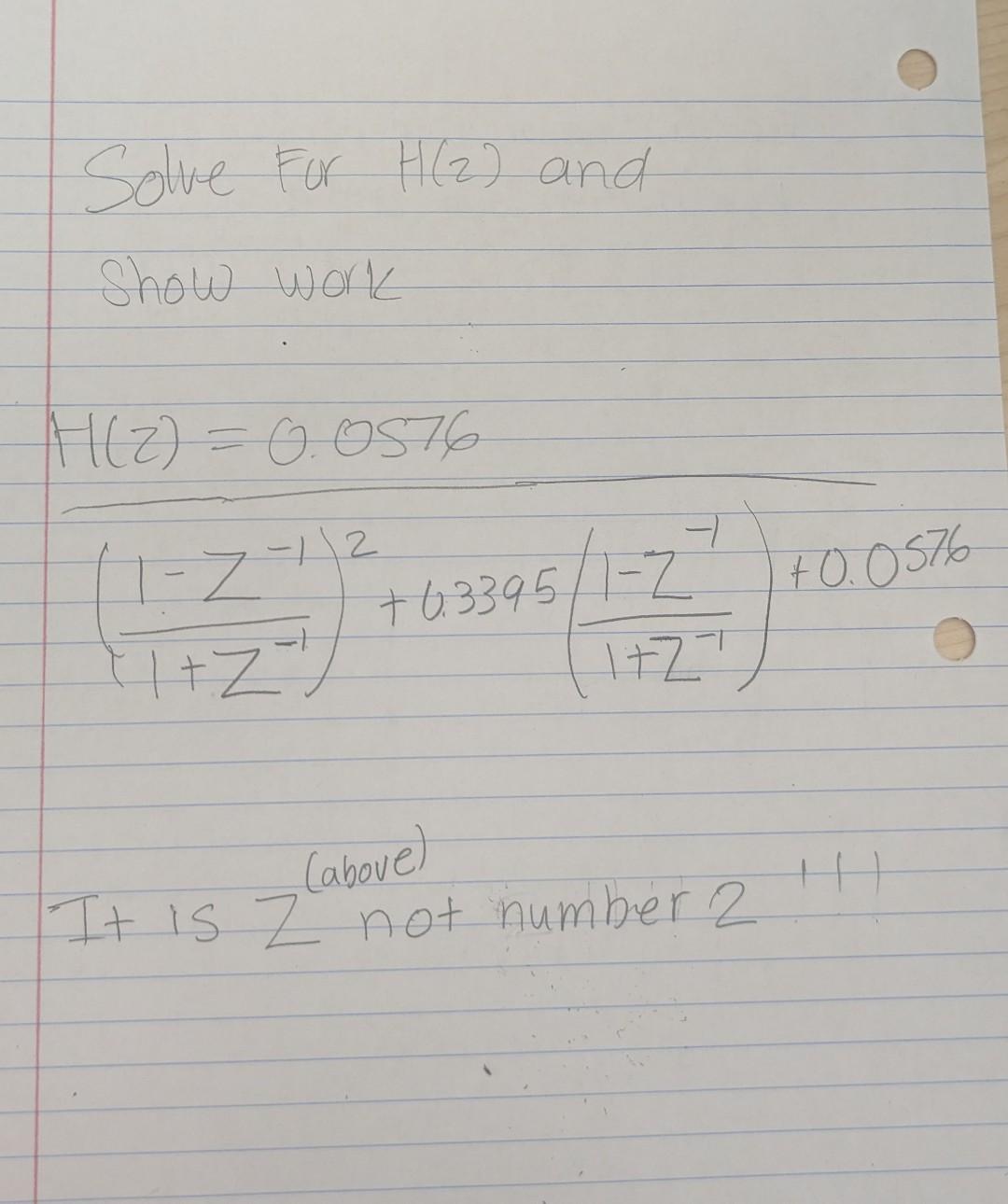 Solved Solve For H(2) and show work | Chegg.com