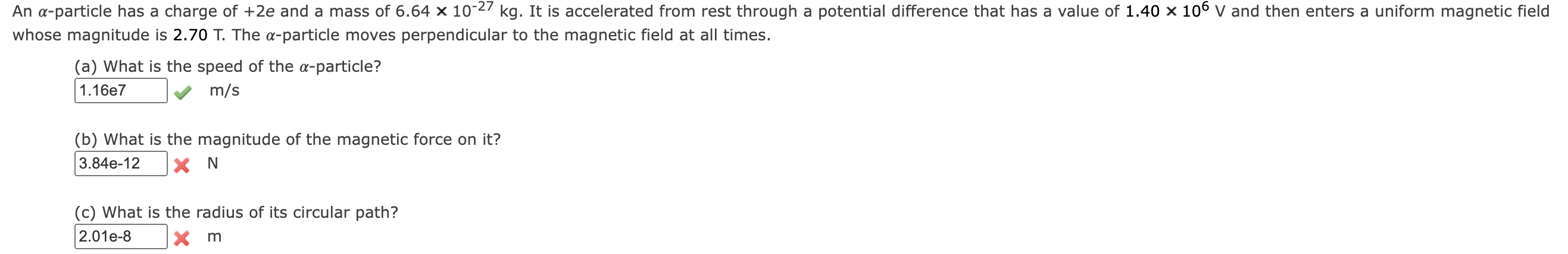 Solved whose magnitude is 2.70T. ﻿The α-particle moves | Chegg.com