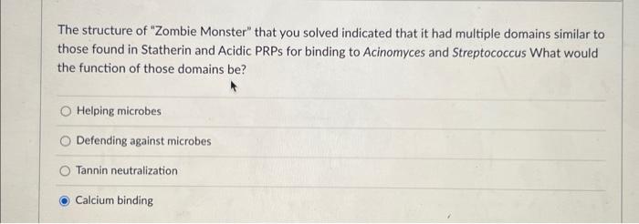 Solved You finally solve the structure of "Zombie Monster"! | Chegg.com