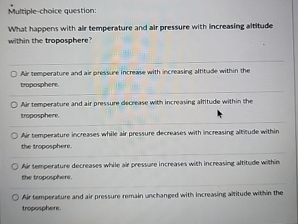 Solved Multiple-choice question:What happens with air | Chegg.com
