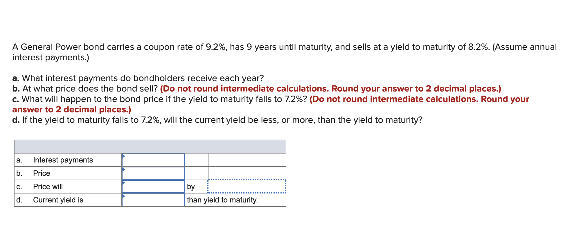 Solved A General Power bond carries a coupon rate of | Chegg.com