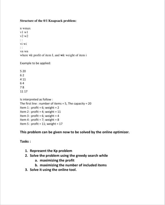 Solved The Knapsack Problem Is A Problem In Combinatorial