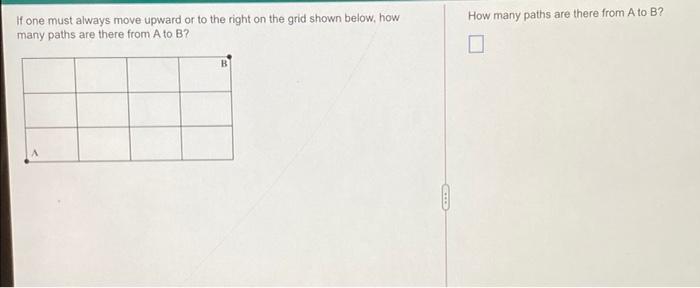Solved How many paths are there from A to B? If one must | Chegg.com