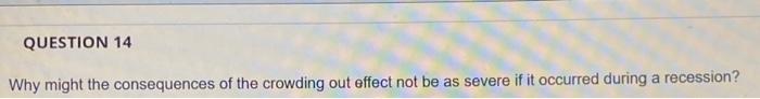 Solved Why might the consequences of the crowding out effect | Chegg.com