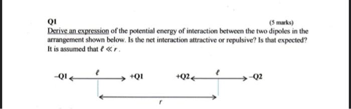Solved Q1 (5 marks) Derive an expression of the potential | Chegg.com