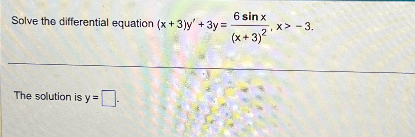 Solved Solve the differential equation | Chegg.com