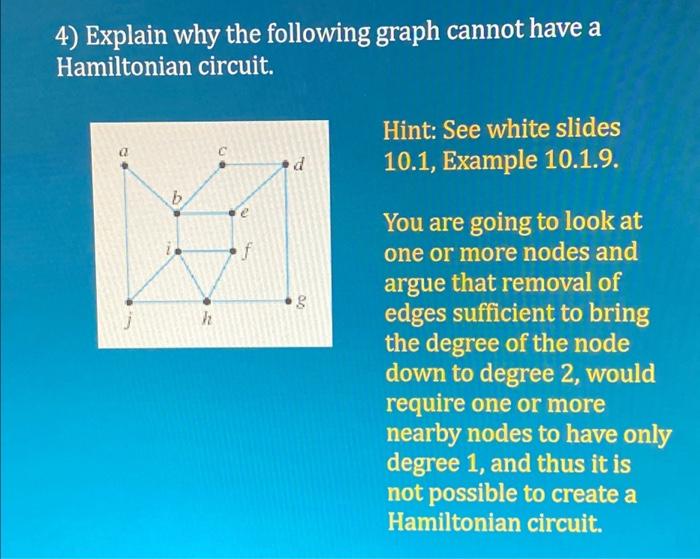 4) Explain why the following graph cannot have a | Chegg.com
