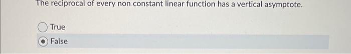Solved The reciprocal of every non constant linear function | Chegg.com