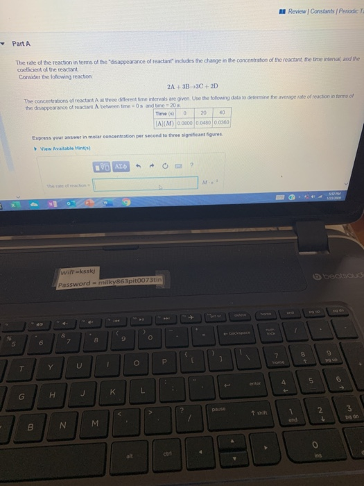 Solved Review Constants Periodic T- Part A The rate of the | Chegg.com